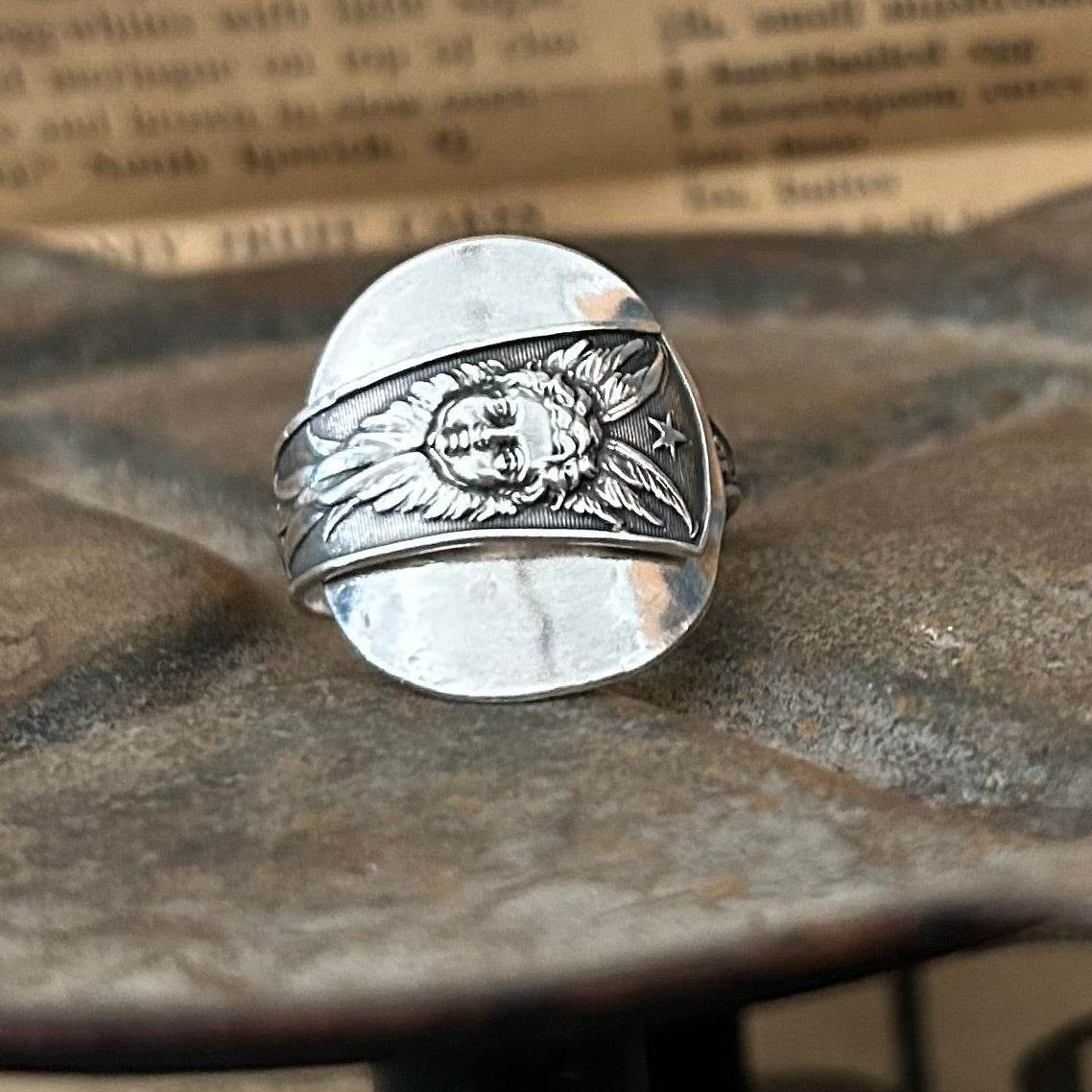 Vintage Silver Ring - Cherub Figure – Molly Made